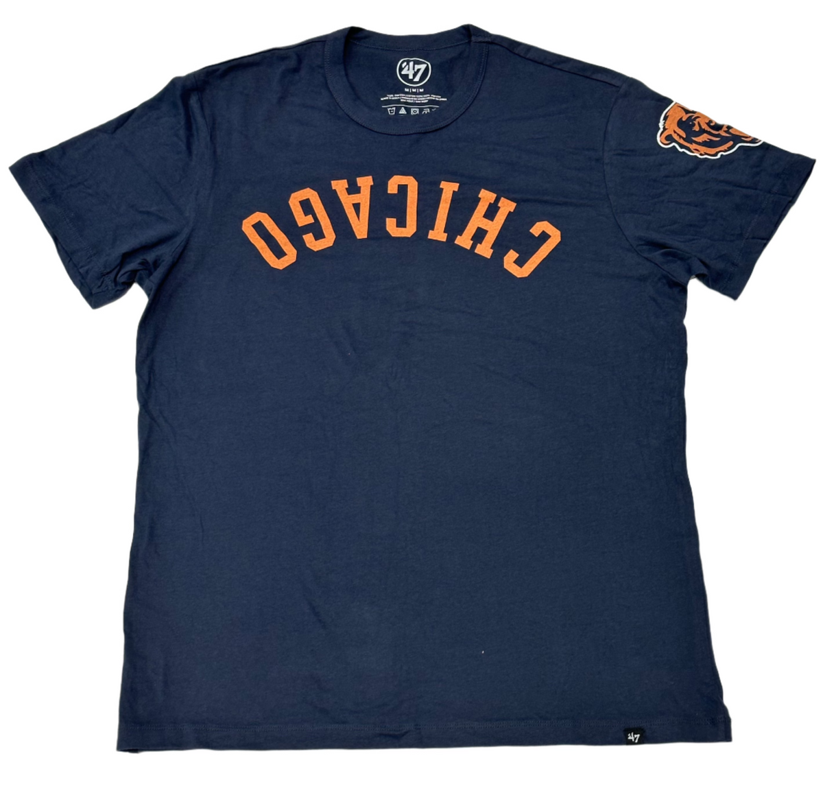 '47 Brand Chicago Bears Atlas Blue Upside Down Two Peat Franklin Tee ...