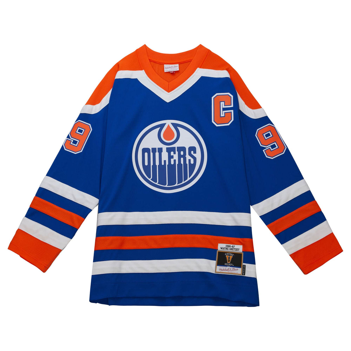 Mitchell and Ness Blue Line Wayne Gretzky Edmonton Oilers 1986 Jersey ...